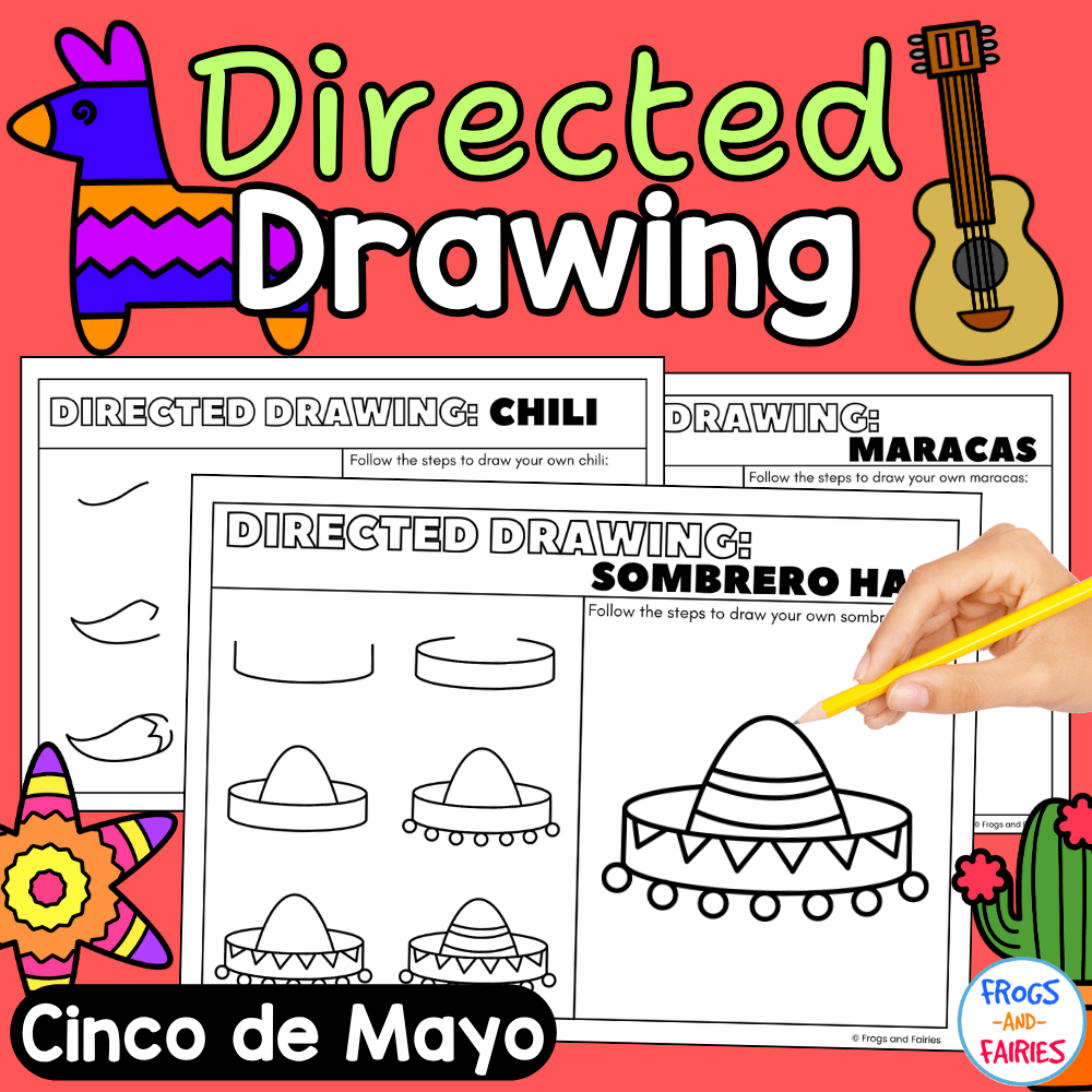 Cinco de Mayo Directed Drawing Activities: Fun Step-by-Step Art Worksheets
