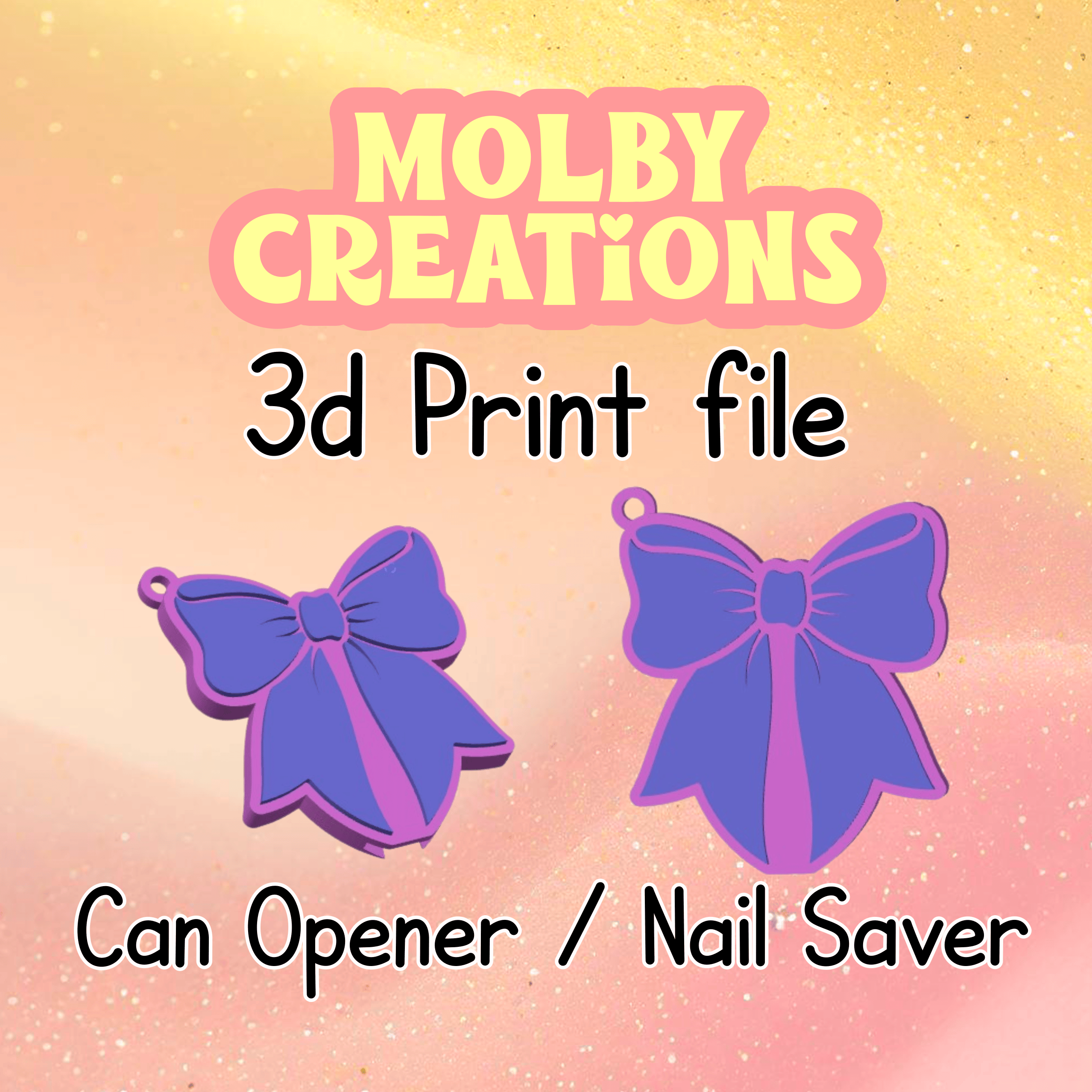 Bow Can Opener 3D Print File | False Nail Saver Tool | Keyring Ring ...