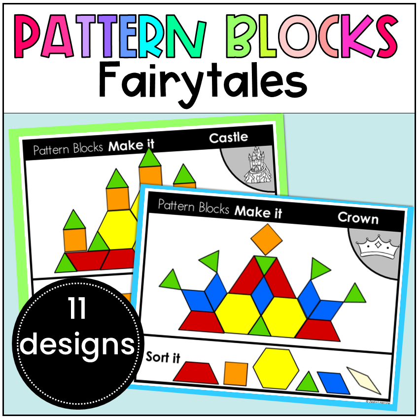 Math Fairytale Pattern Block Mats, Task Cards and Design Activities 2D ...