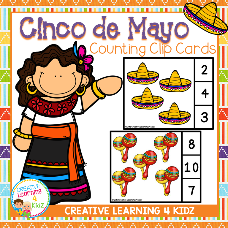Cinco de Mayo Counting Clip Cards | Numbers 1–10 Fine Motor Math Activity
