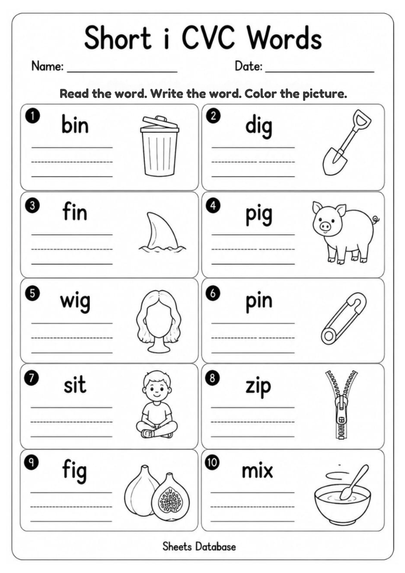 Short Vowels CVC Worksheets (A, E, I, O, U) - Payhip