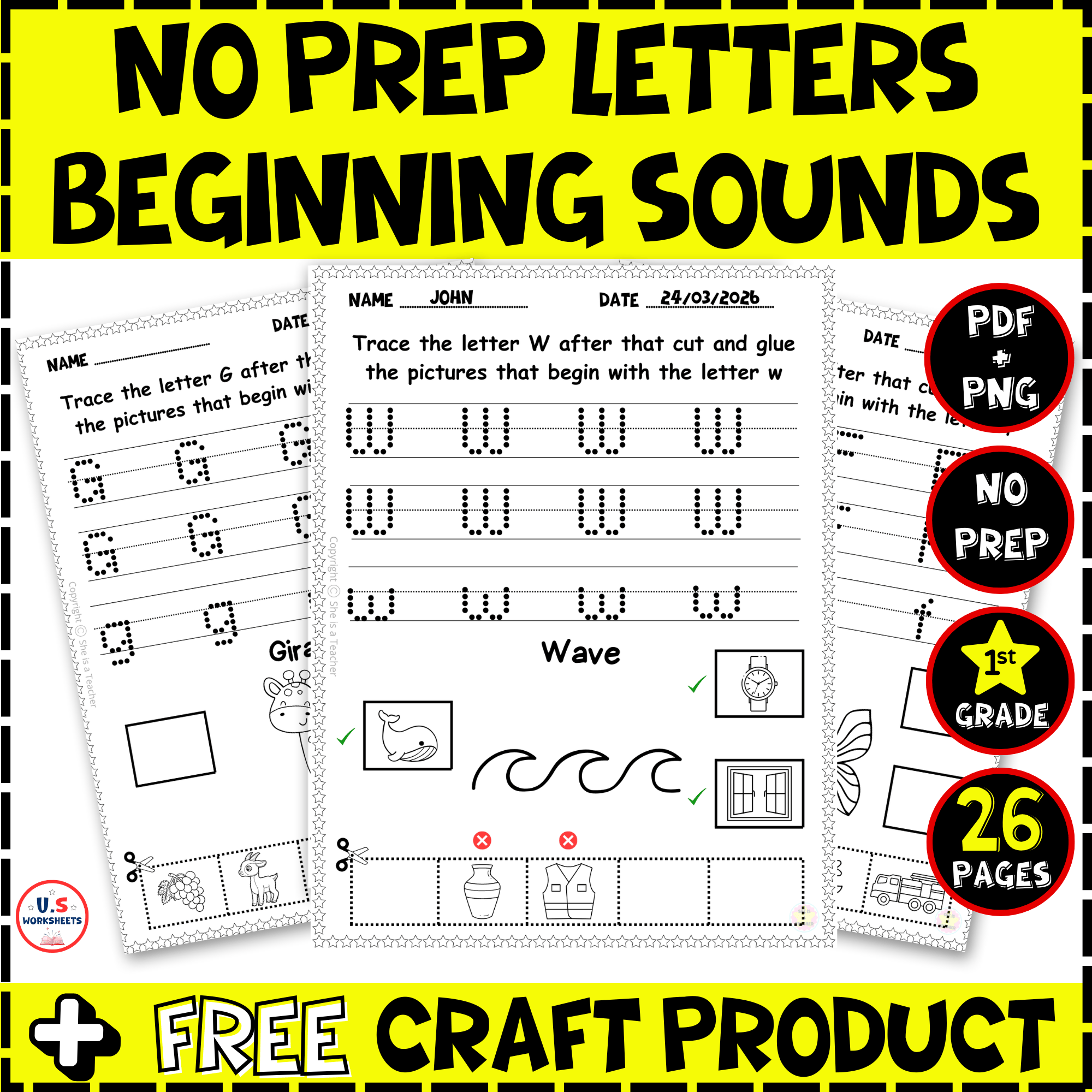 Alphabet Letter Beginning Sounds Cut and Paste Worksheets | Cut & Glue ...