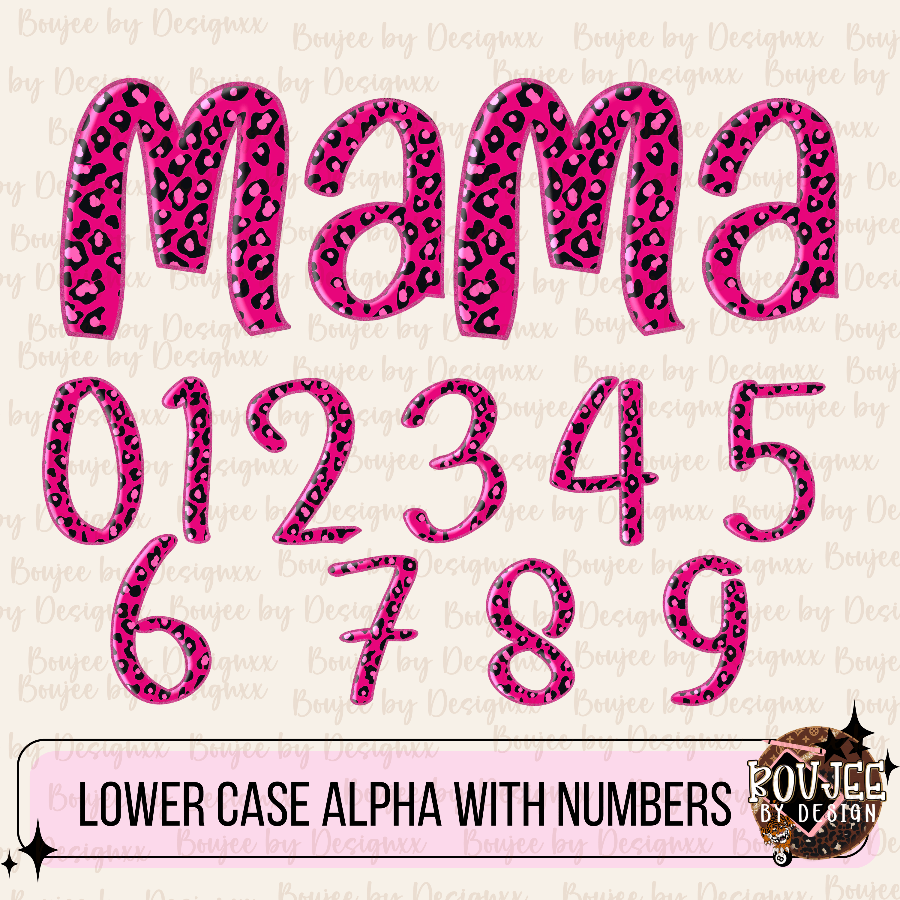 Pink Leopard Alpha Set PNG Bundle | Trendy Lowercase & Uppercase ...