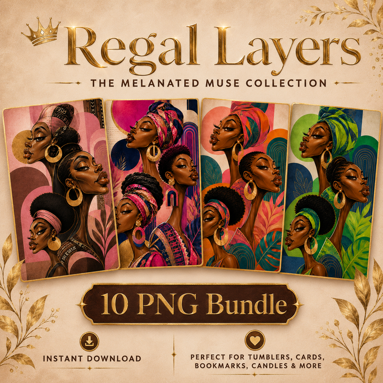 Regal Layers: The Melanated Muse PNG Collection - Payhip
