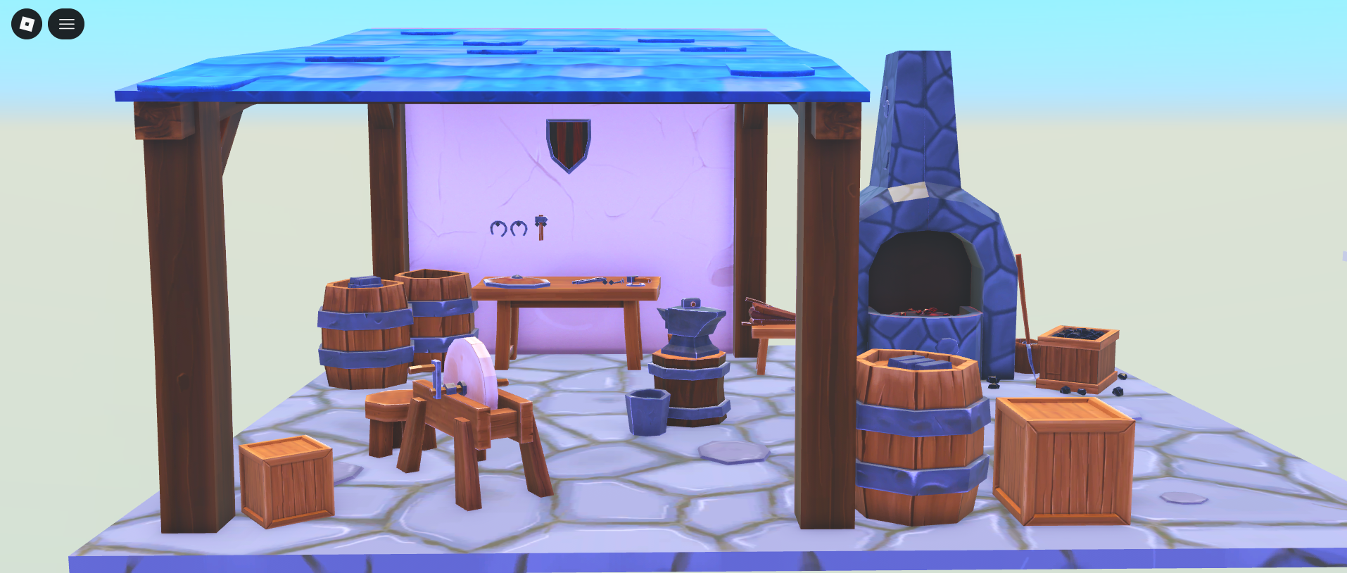 Free Medieval Blacksmith Workshop – Roblox Low Poly Building