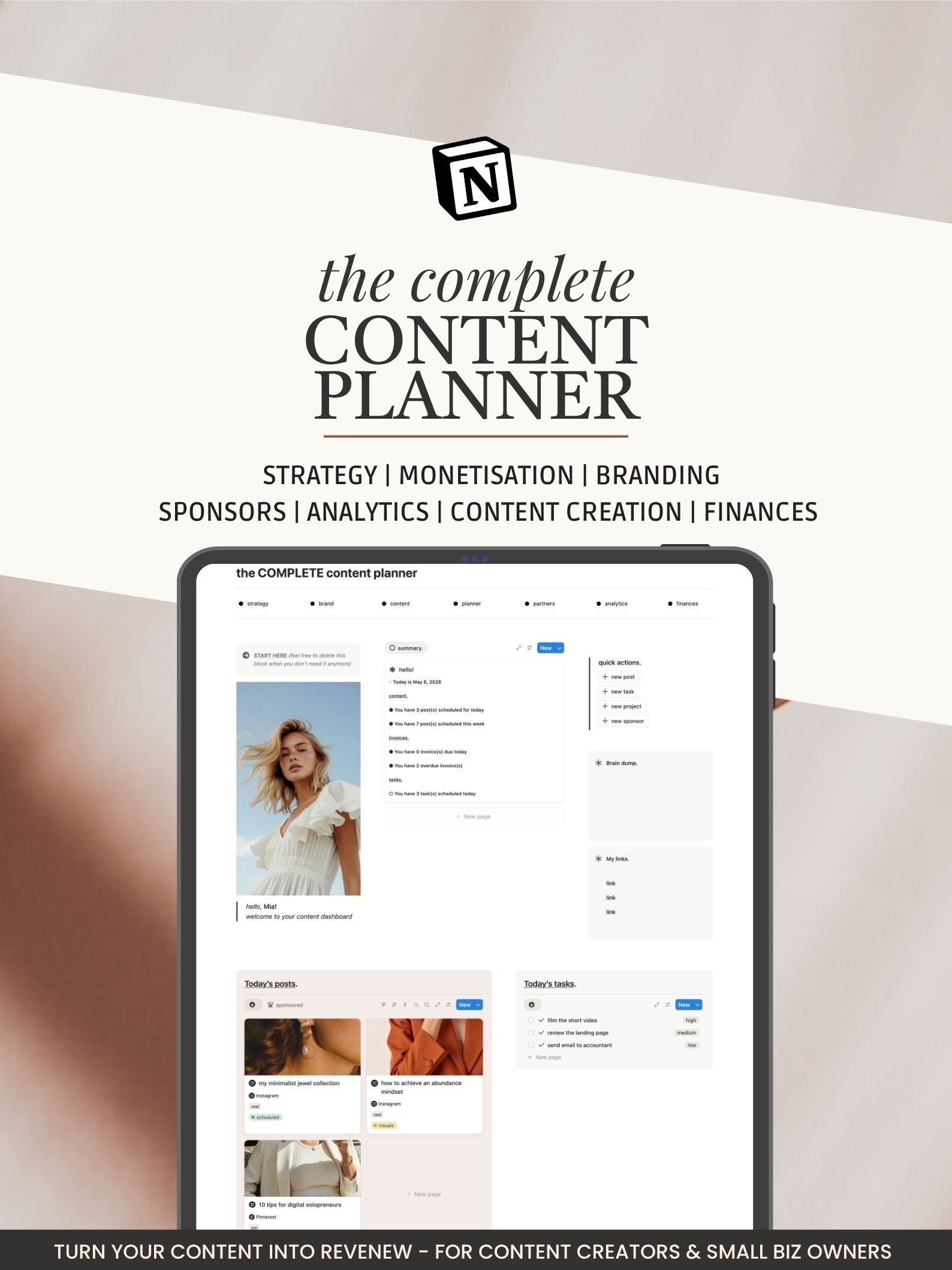 The Complete Content Planner Notion Template Content Creator ...