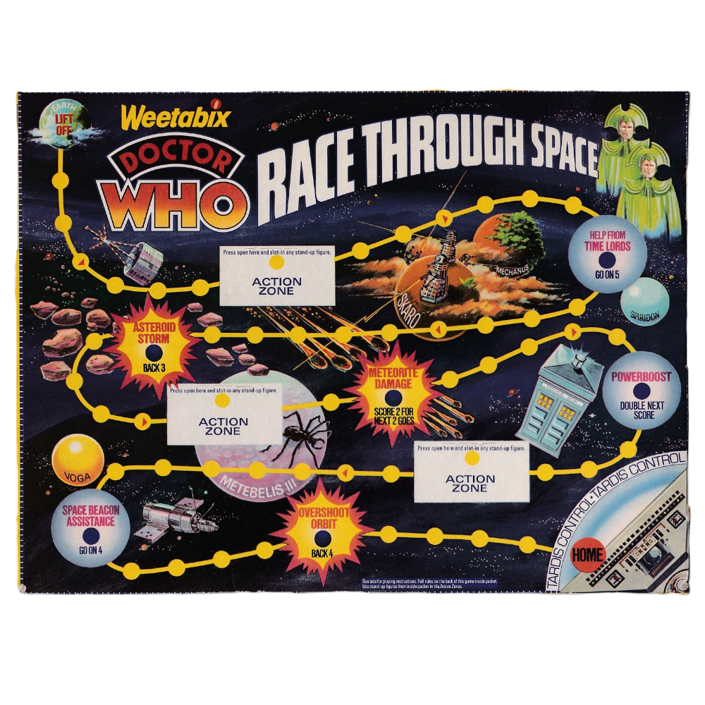1977 Doctor Who Original Weetabix Race Through Space Board Game