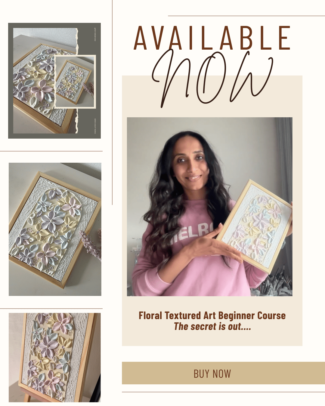Floral Textured Art Beginner-Friendly Course - Payhip