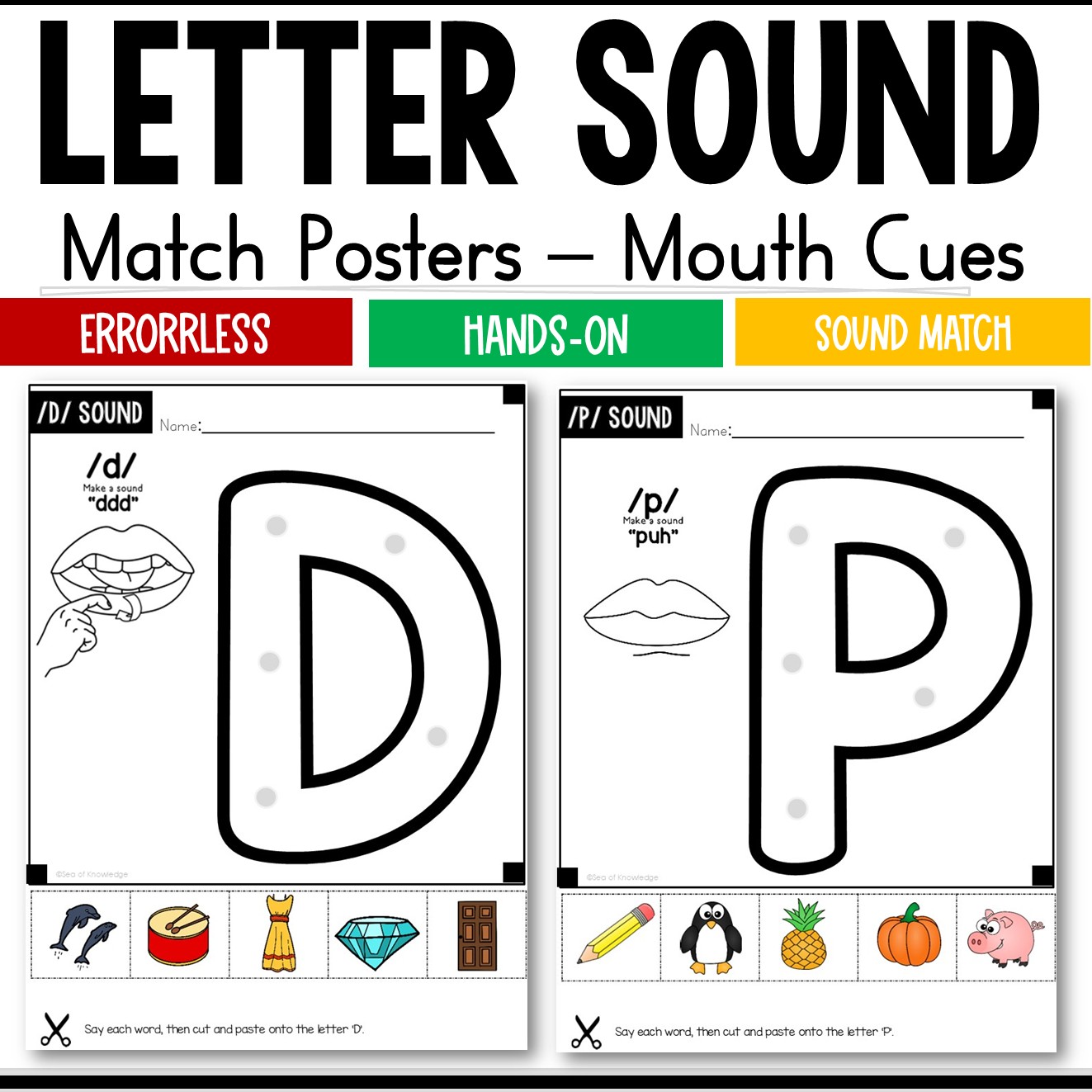 Alphabet Errorless Learning | A to Z Letter Sound Worksheets with Mouth ...