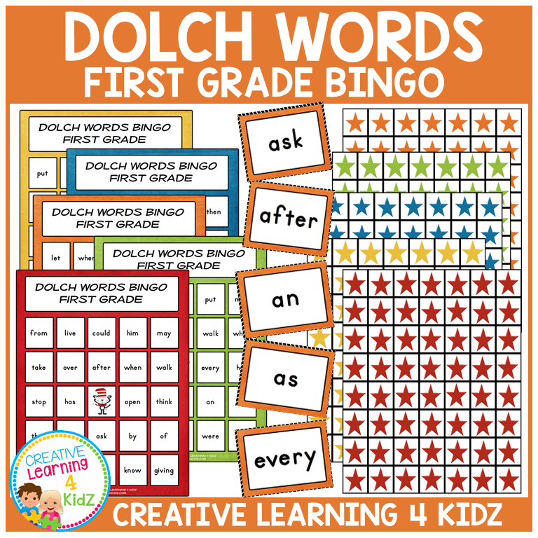 Dolch Sight Words Bingo First Grade | Reading & Vocabulary Game