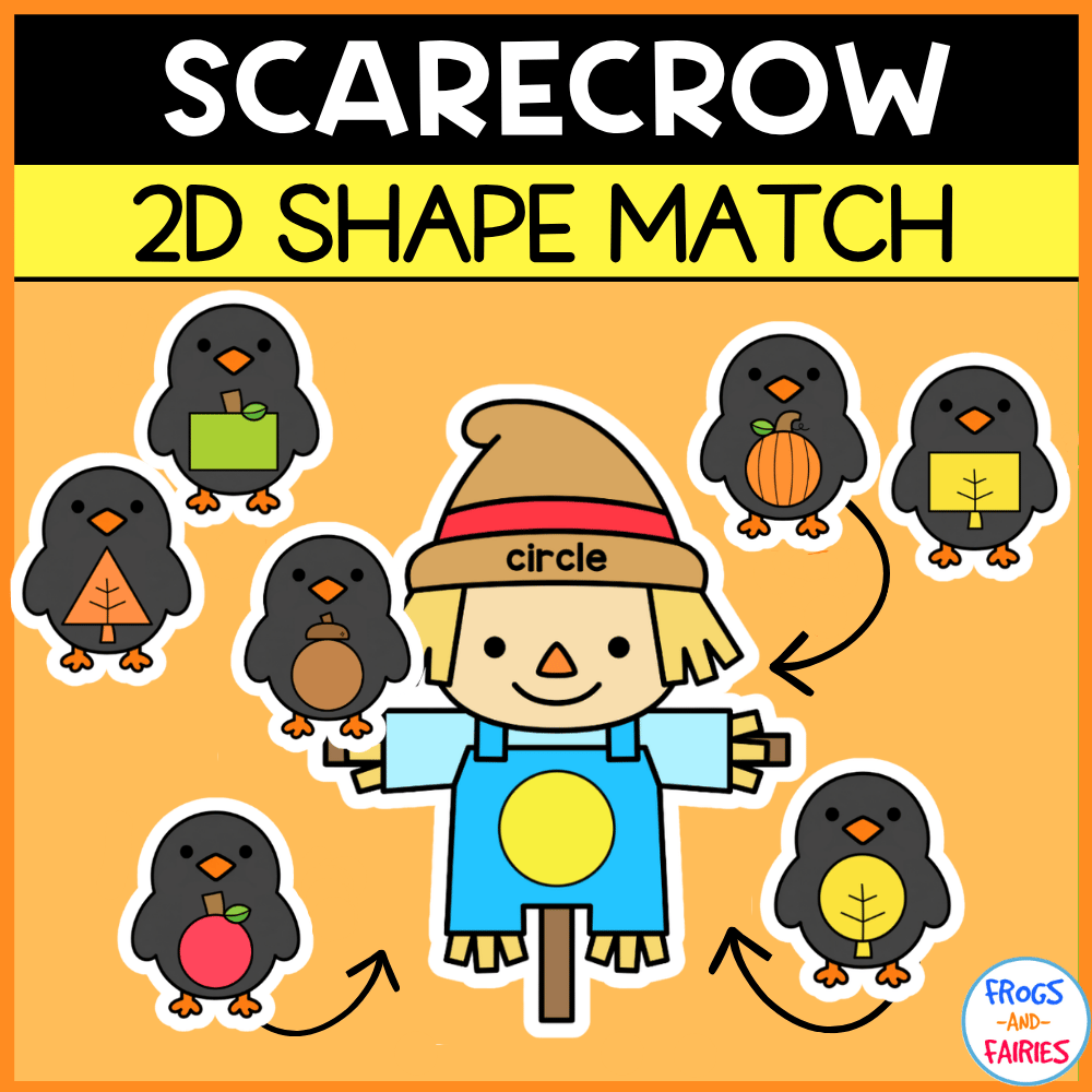Fall Scarecrow Shape Matching Activity for Preschool & Kindergarten ...