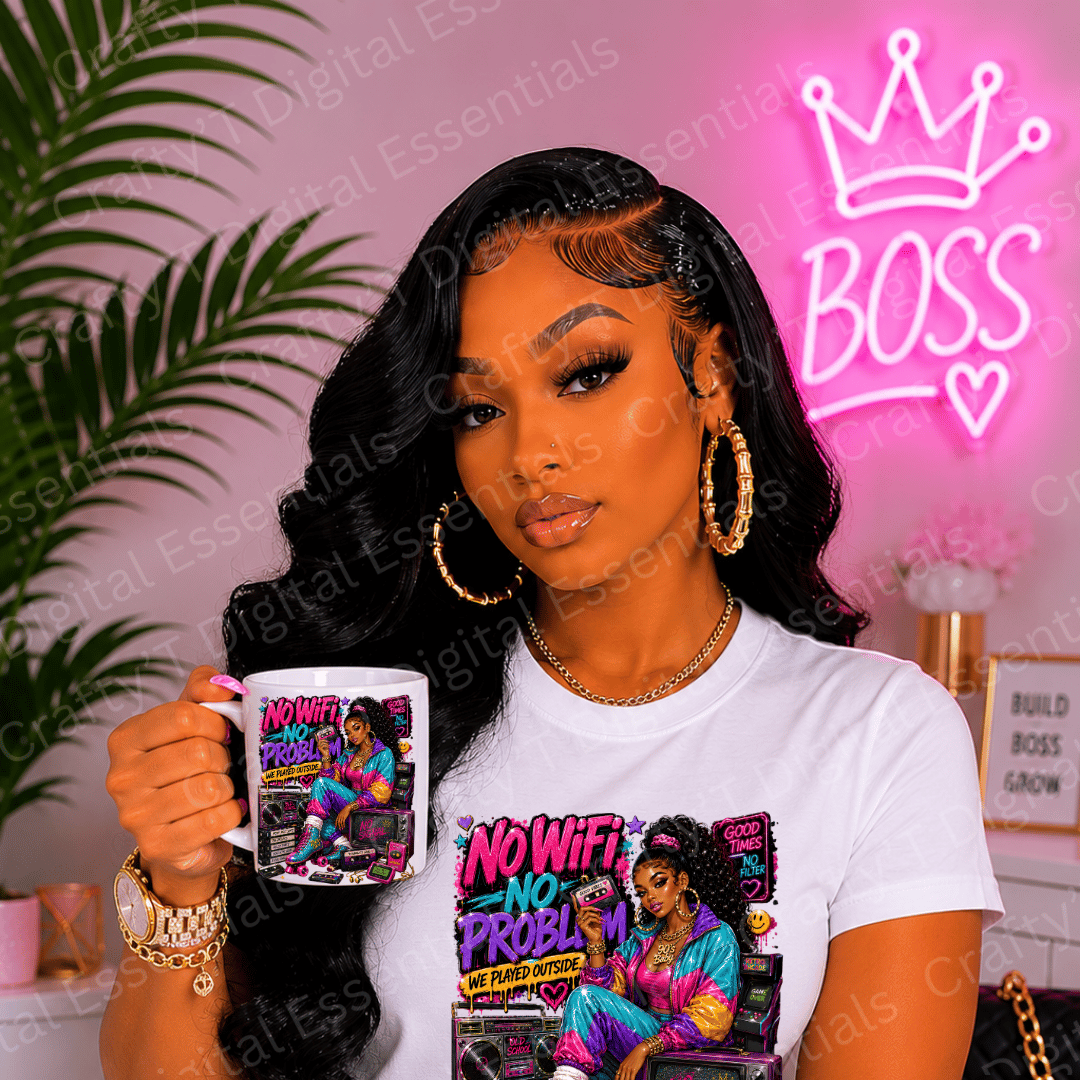80s Baby 90s Raised PNG Retro Black Girl Sublimation Design - Payhip