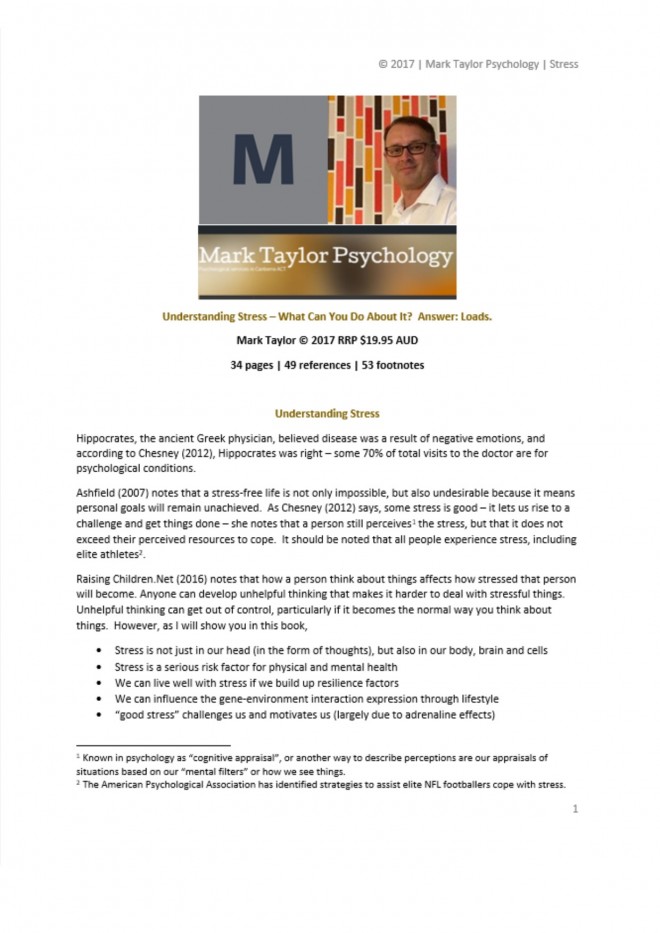 Understanding Stress – What Can You Do About It? Answer: Loads.