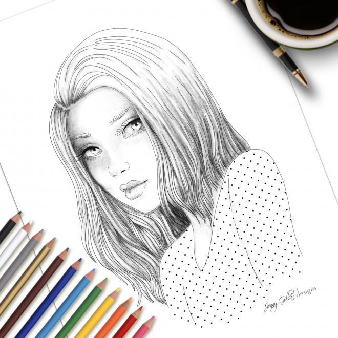 Printable Colouring Page Emily
