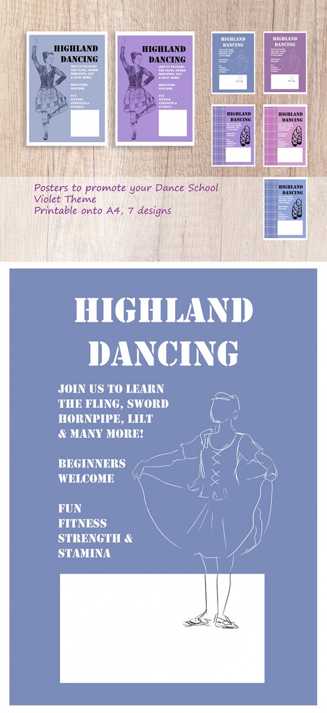 Highland Dancing Recruitment Posters Violet Theme - Payhip