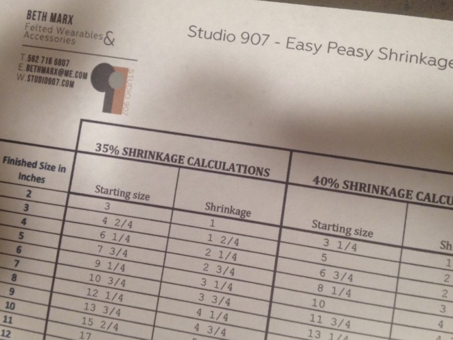 Easy Peasy Shrinkage Calculation Sheet